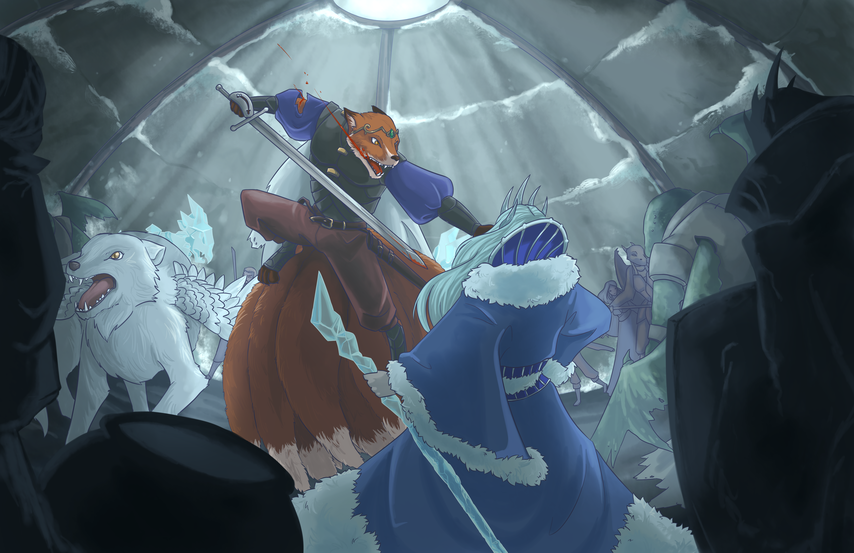 Kit slaying the Witch Queen Elvanna - Refsheet.net