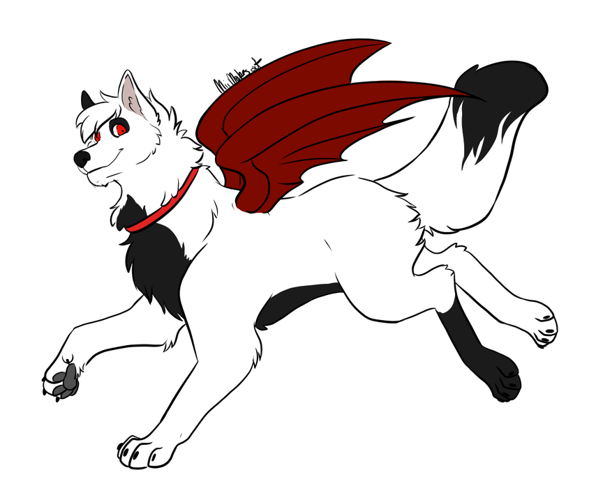 Demon Wolf With Wings Drawings