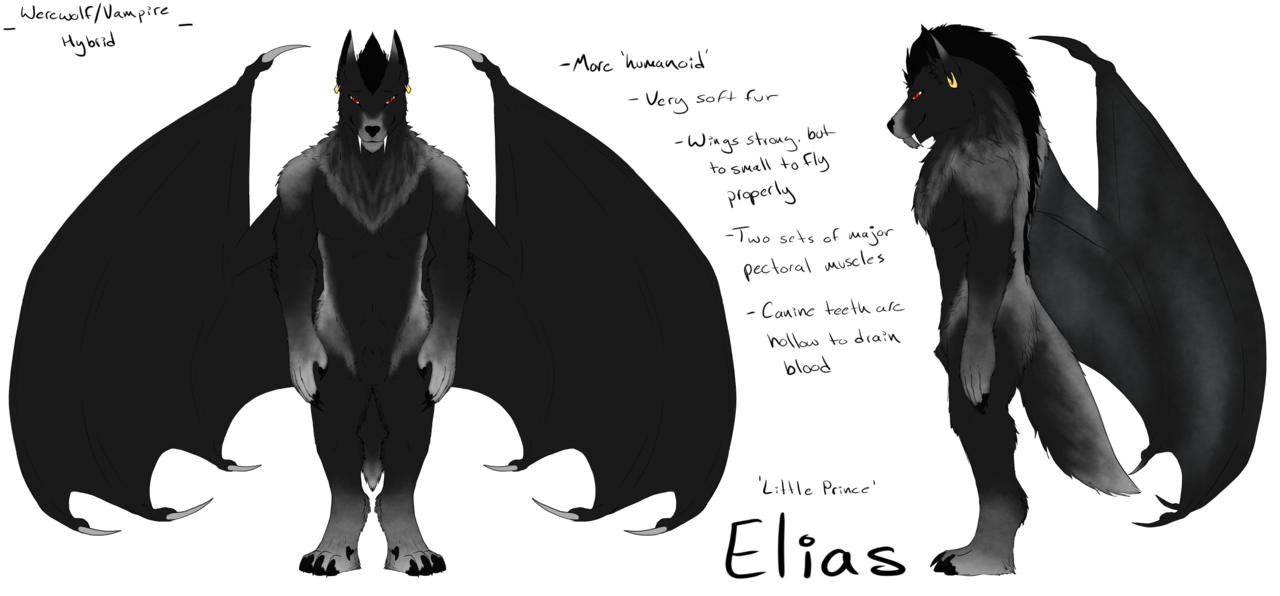 Vampire Werewolf Hybrid Drawing