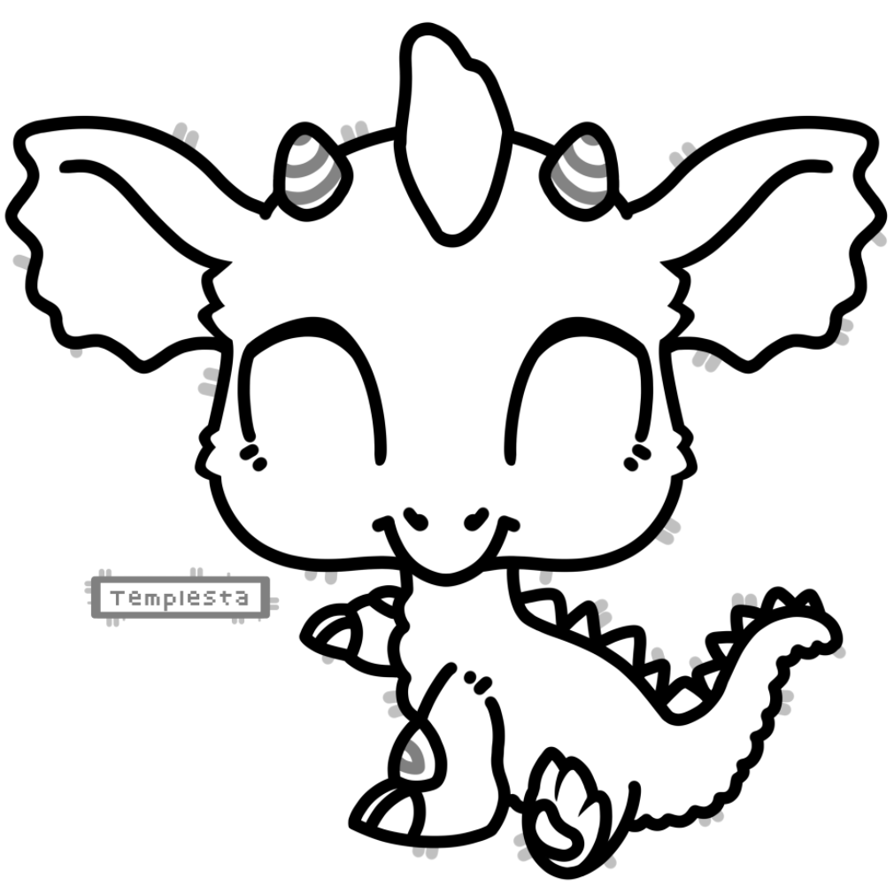 chibi dragon drawing base