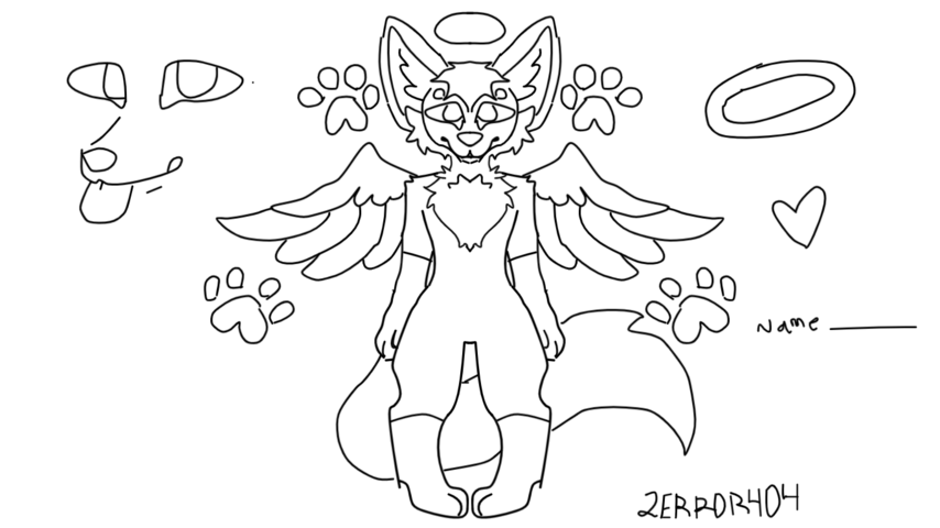 winged wolf drawing base