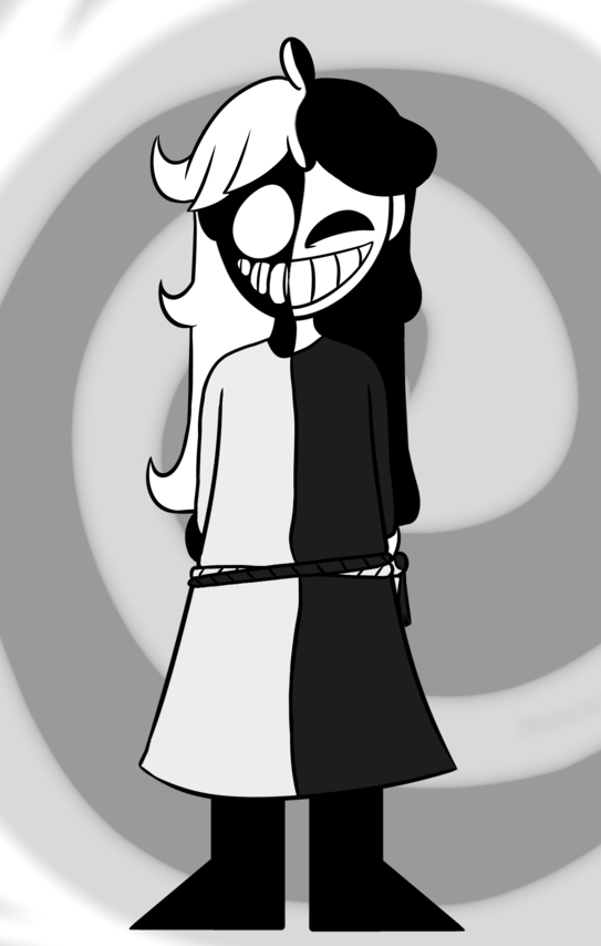 Half Good Half Evil Face Drawing