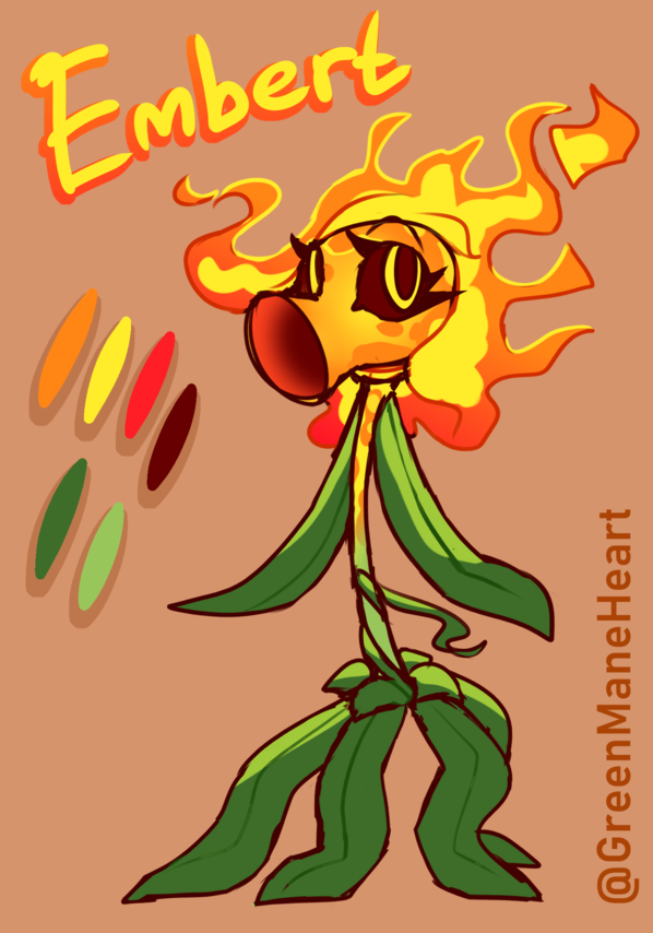 how to draw fire pea